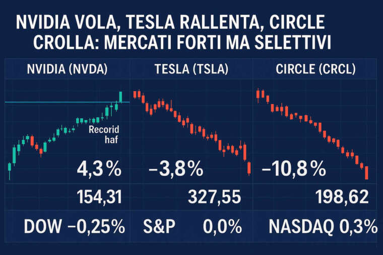 Nvidia ai massimi storici, Tesla frena, Circle crolla: il rally ...